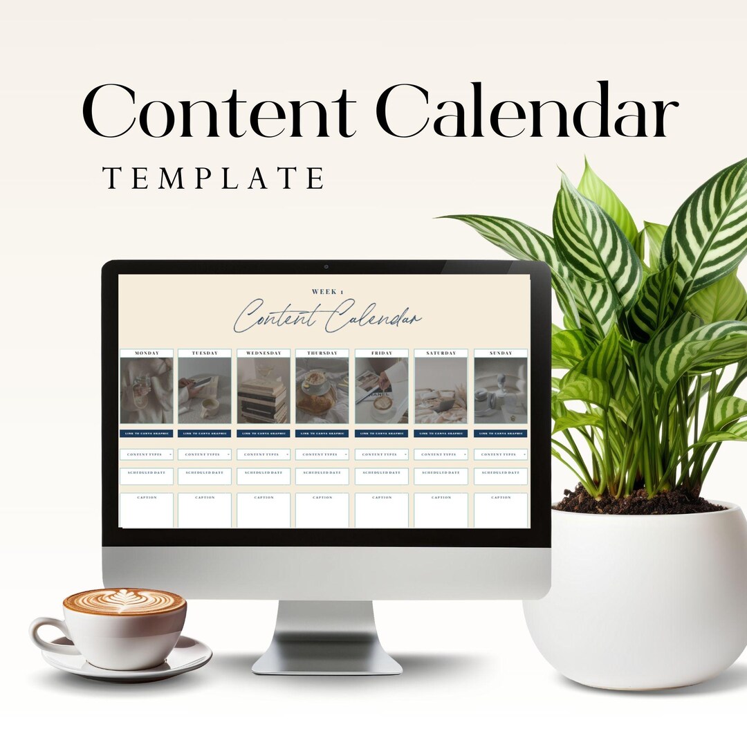 Content Calendar Template | Social Media Scheduler | Digital Marketing ...