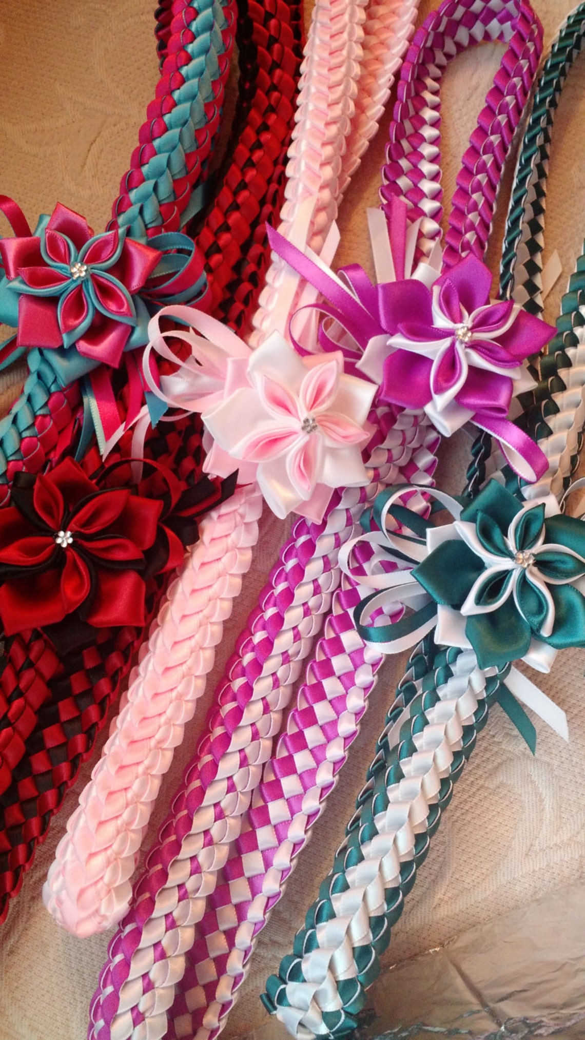 Double Braid Ribbon Lei With Flower - Etsy