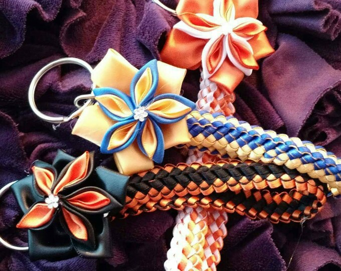 Double Braid Keychain With Flower - Etsy