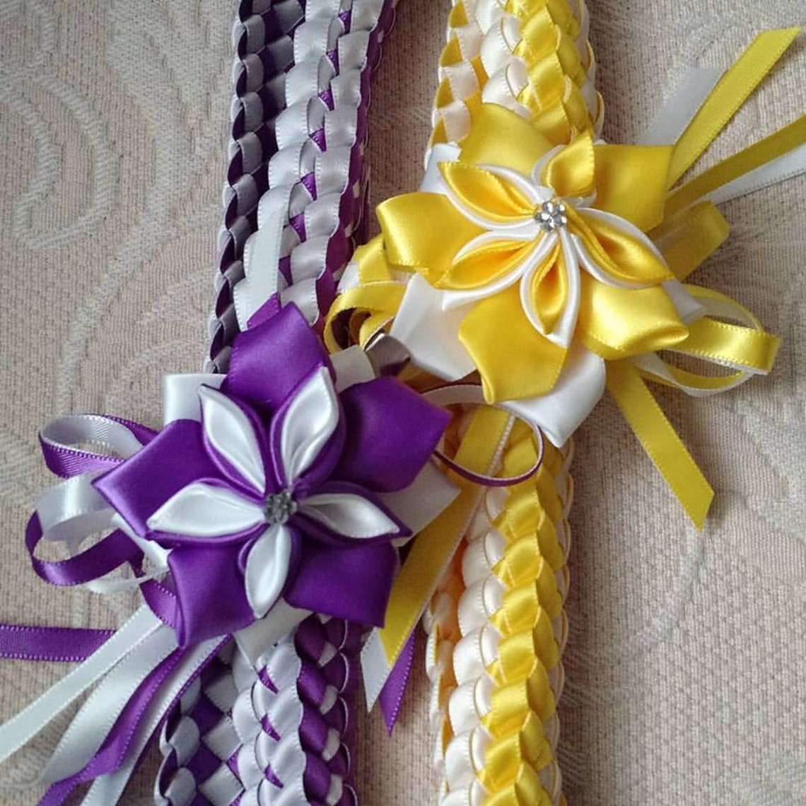 Double Braid Ribbon Lei With Flower - Etsy