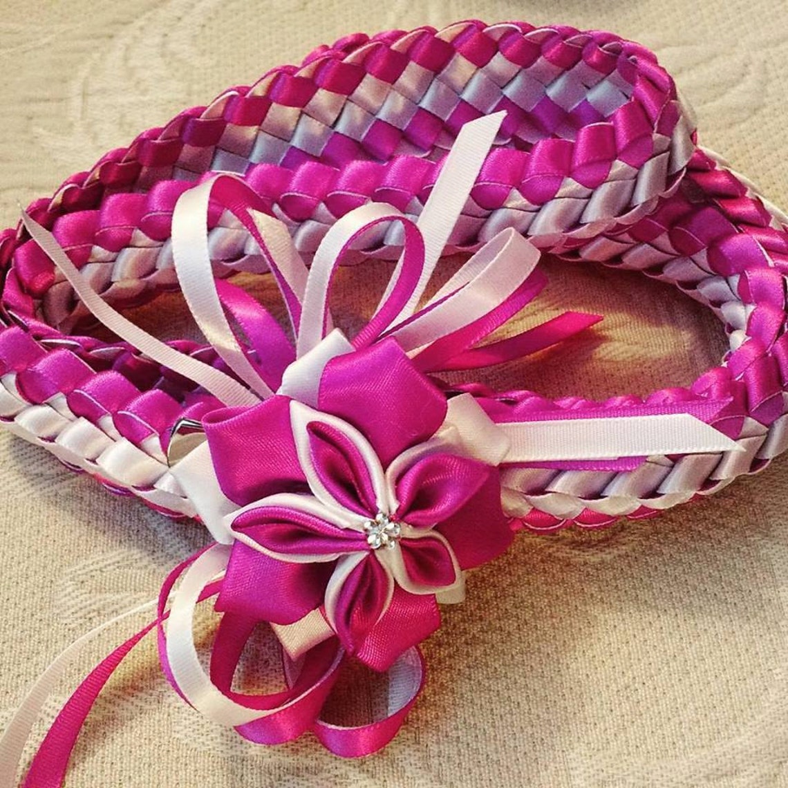 Double Braid Ribbon Lei With Flower Etsy