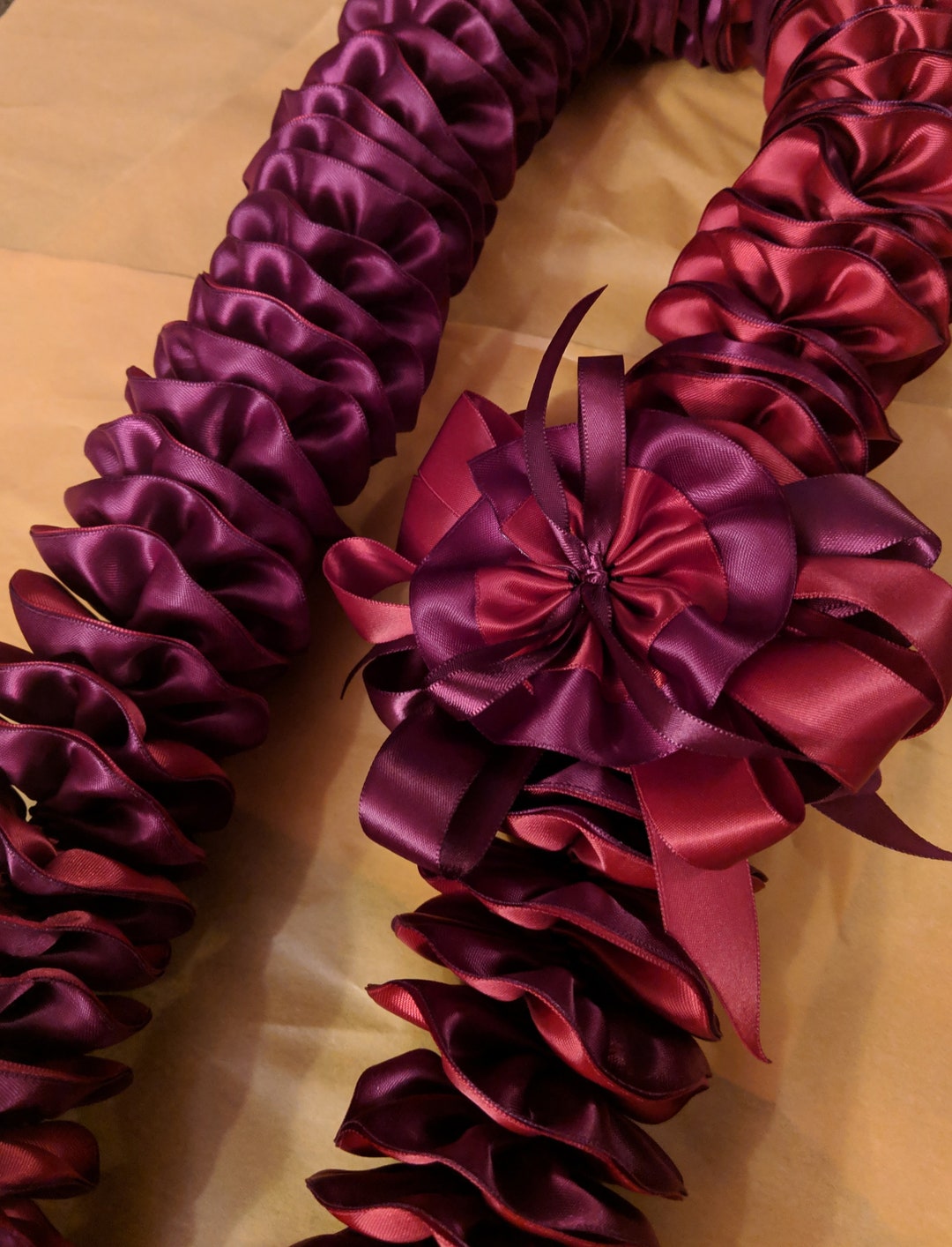 Large Two Tone Ruffle Ribbon Lei - Etsy