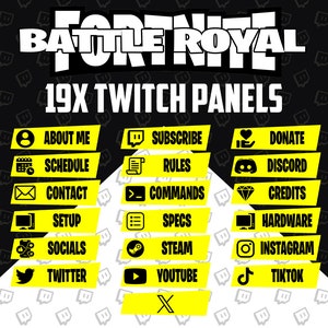 Battle Royal Yellow Twitch Panels for Your Streams | 19x - Etsy