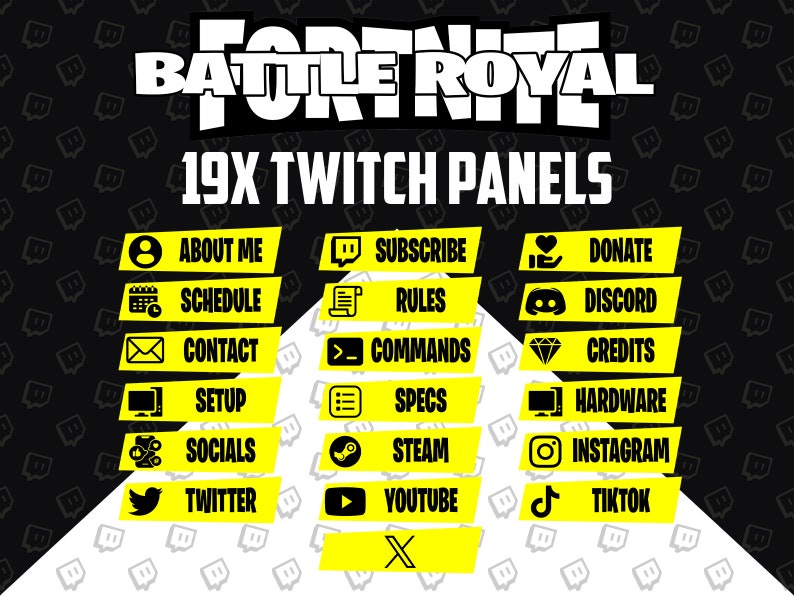 Battle Royal Yellow Twitch Panels for Your Streams | 19x - Etsy