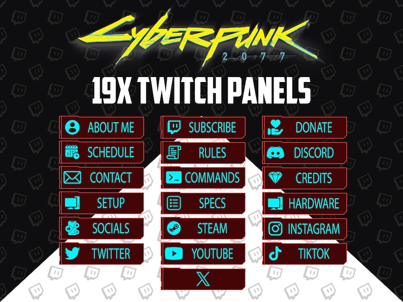 19x Cyberpunk 2077 Twitch Panels - Etsy