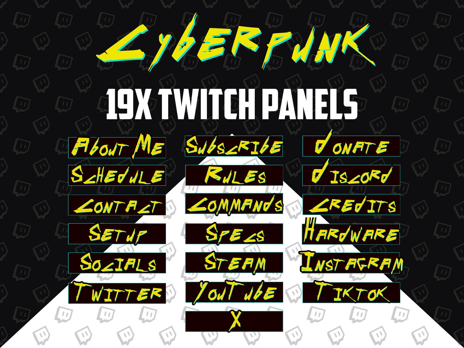 19x Cyberpunk 2077 Style Twitch Panels - Etsy