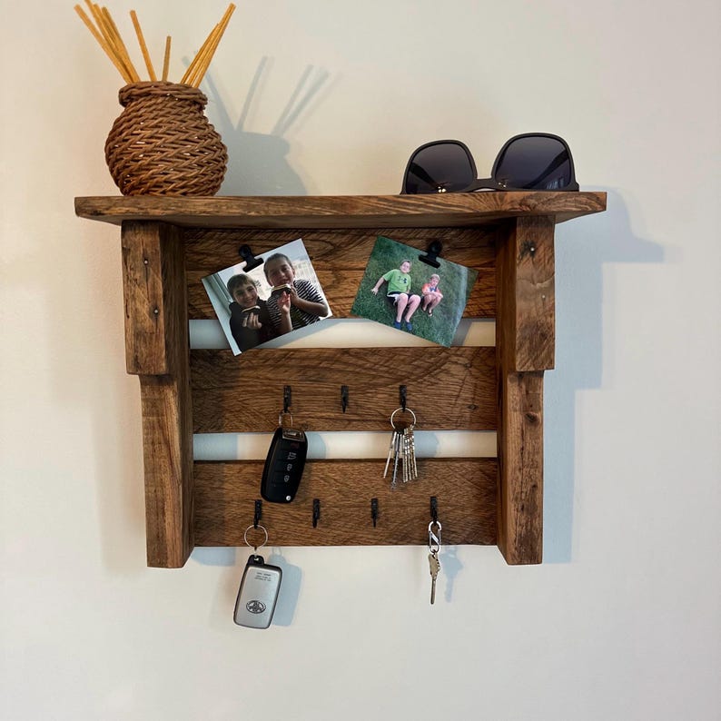 Handmade Rustic Key Holder, Made From Reclaimed Wood. Picture Clip ...