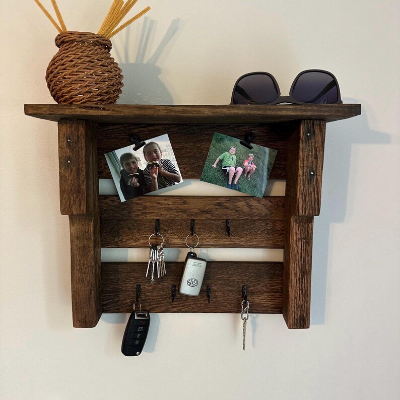Handmade Rustic Key Holder, Made From Reclaimed Wood. Picture Clip ...