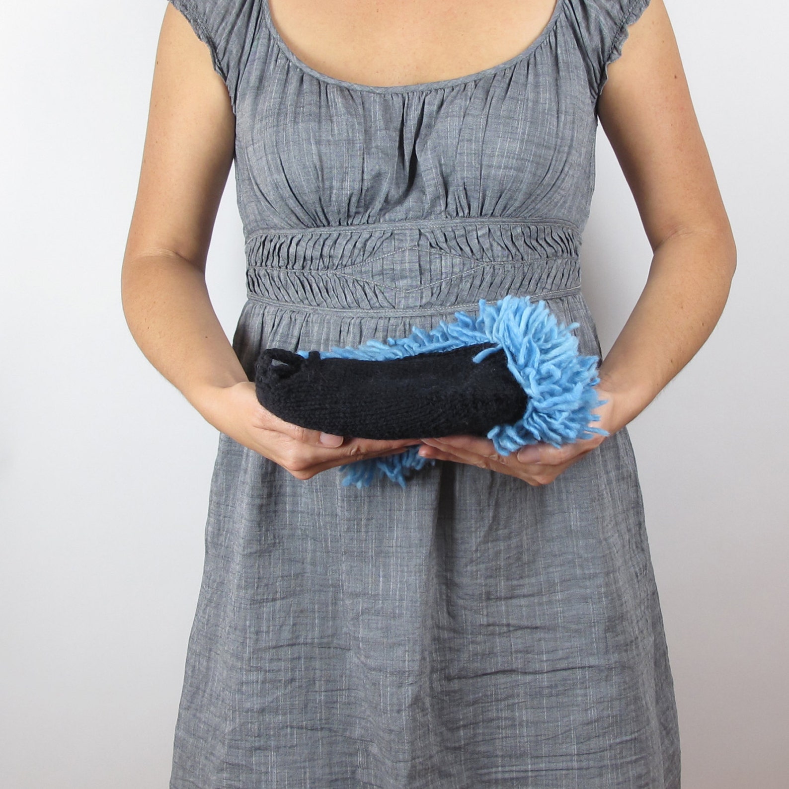 Blue Mohawk Hat Baby Blue Ear Flap Hat Wool Hand Knit - Etsy