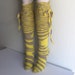 Knee High Socks Yellow and Grey Lace Merino Wool With Ties - Etsy