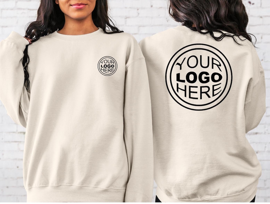 Custom Company Logo Sweatshirt, Business Pocket Sweatshirt, Create Your ...
