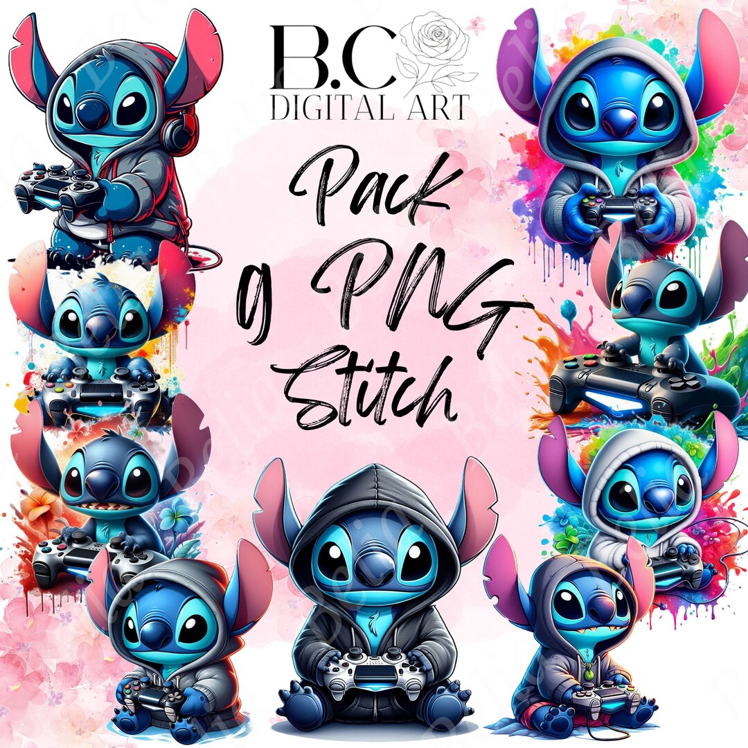Pack 9 Stitch Gamer PNG Clipart. Transparent Stitch Gamer PNG. Personal ...