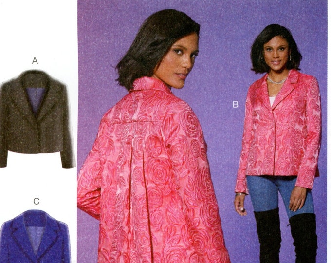 Mccall's M7665 7665 Jacket Lined Loose Fitting Back Yoke Palmer Pletsch ...