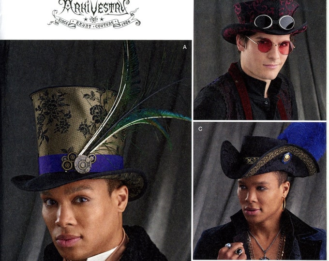 Simplicity 8713 Mens Cosplay Costume Hats Arkivestral Steampunk Top Hat ...