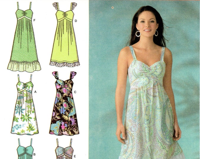 Simplicity 4119 Easy Dress in Three Lengths High Empire Waist Straps ...