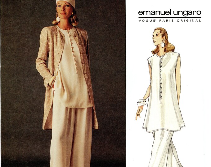 Vogue 1543 Paris Designer Easy Jacket Tunic Top Pants by Emanuel Ungaro ...