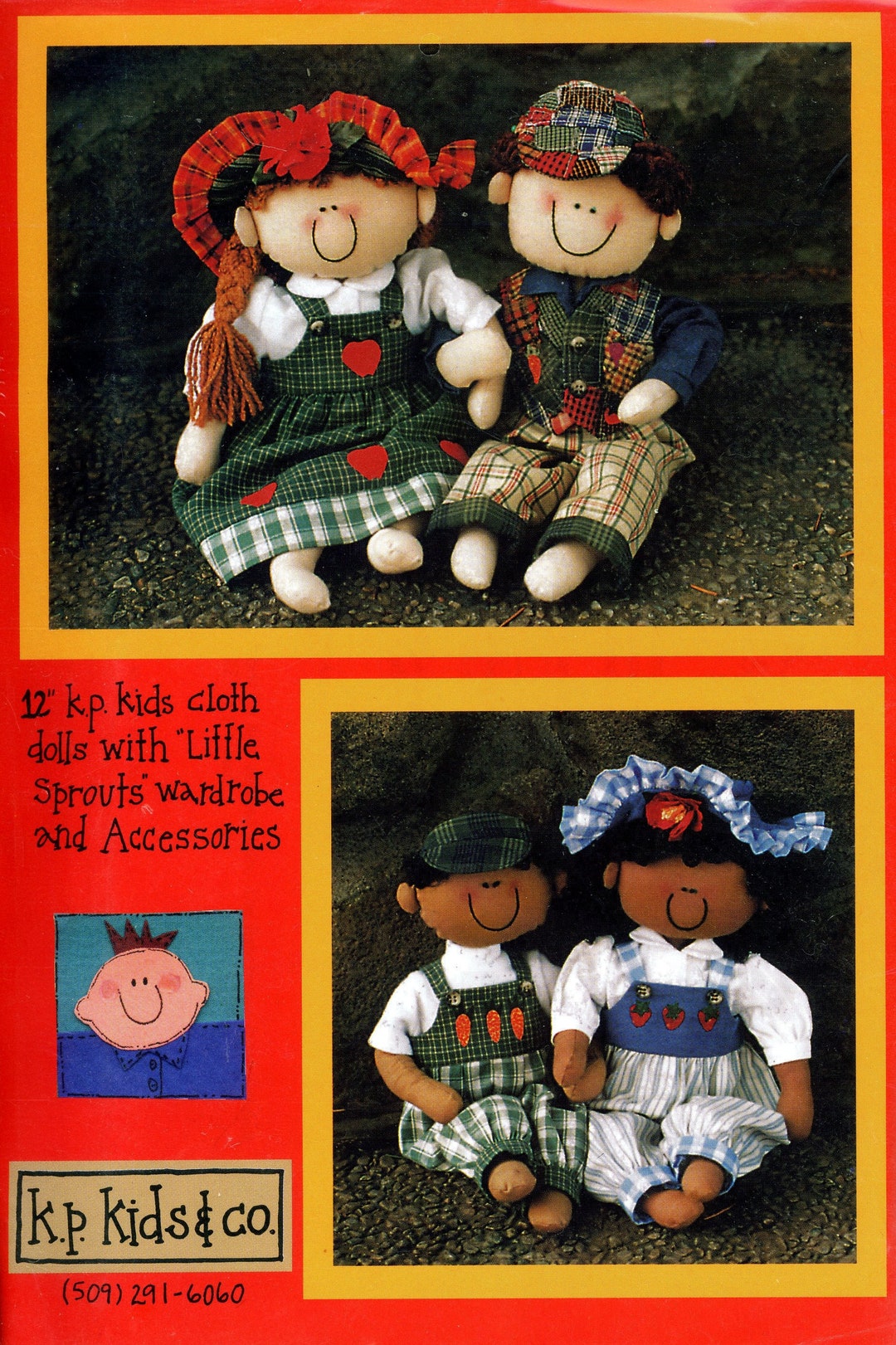 KP Kids & Co. Set of 2 Patterns for Cloth Fabric Dolls 12" and Clothing ...