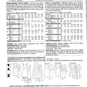 Vogue V8766 8766 Easy Dress With Bodice Variations Close Fitting Size ...