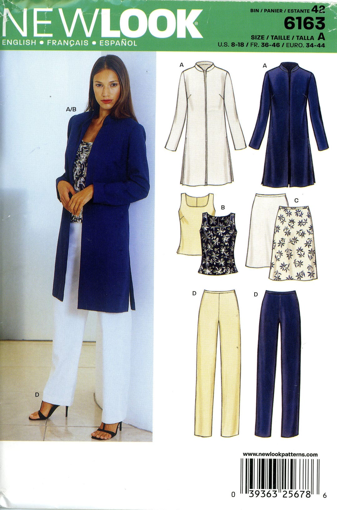 New Look 6163 Basic Professional Wardrobe Jacket Shell Top Skirt Pants ...
