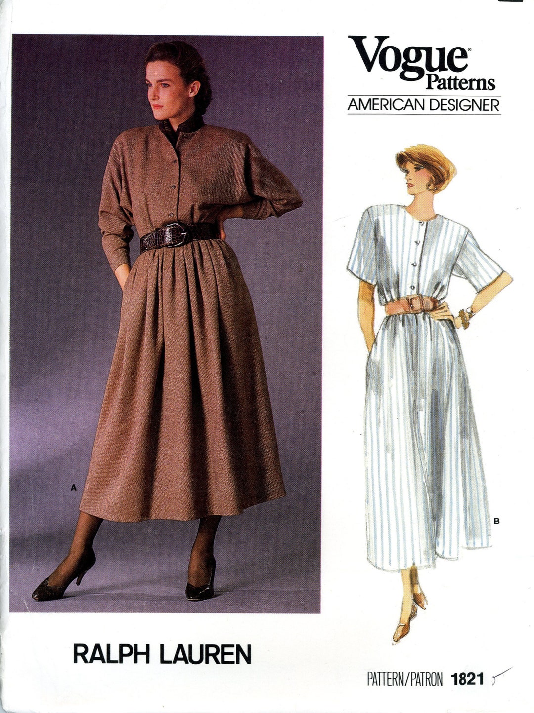 Vogue 1821 American Designer Shirt Dress by Ralph Lauren Size 6 8 10 ...