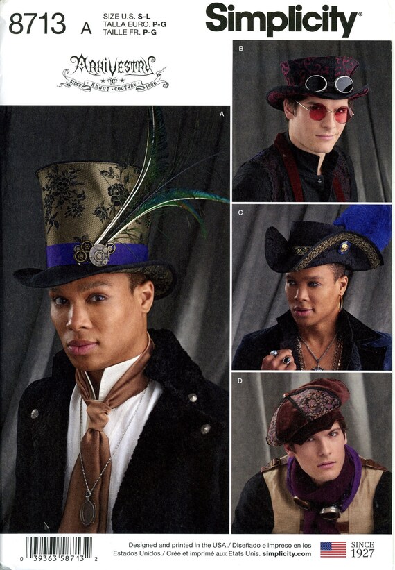 Simplicity 8713 Mens Cosplay Costume Hats Arkivestral - Etsy