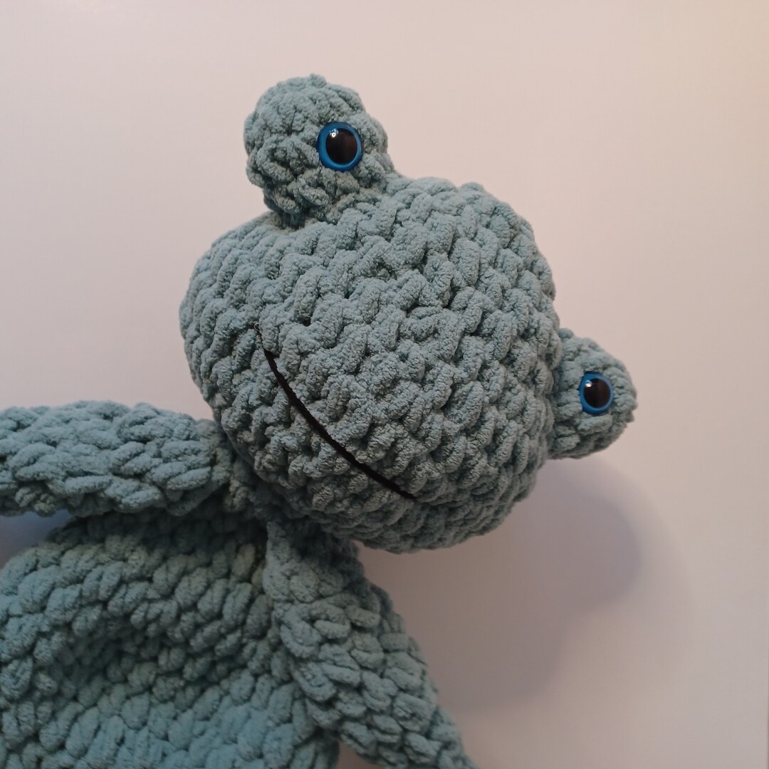 Large, Long, Stuffed Frog, Unstuffed, Plushie, Made With Plush Yarn ...