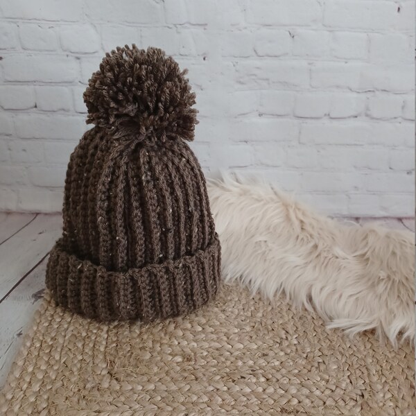 Brown Beanie Hat - Etsy