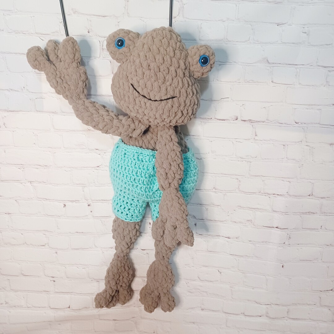Large Crochet Toad, Stuffed Frog, Handmade, Brown, Stuffed Animal ...