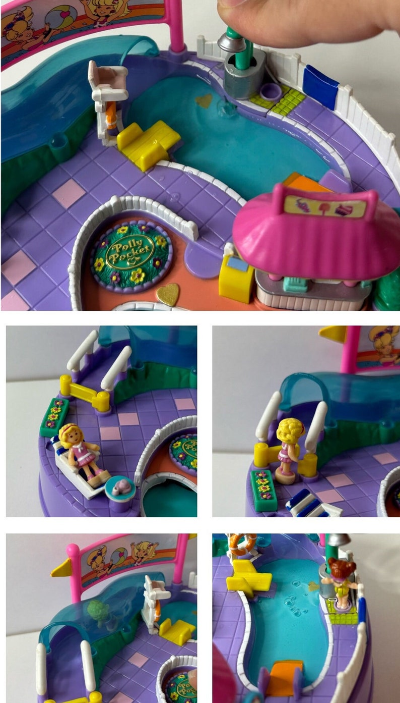 100% Complete 1997 Vintage Polly Pocket Pool Party - Etsy