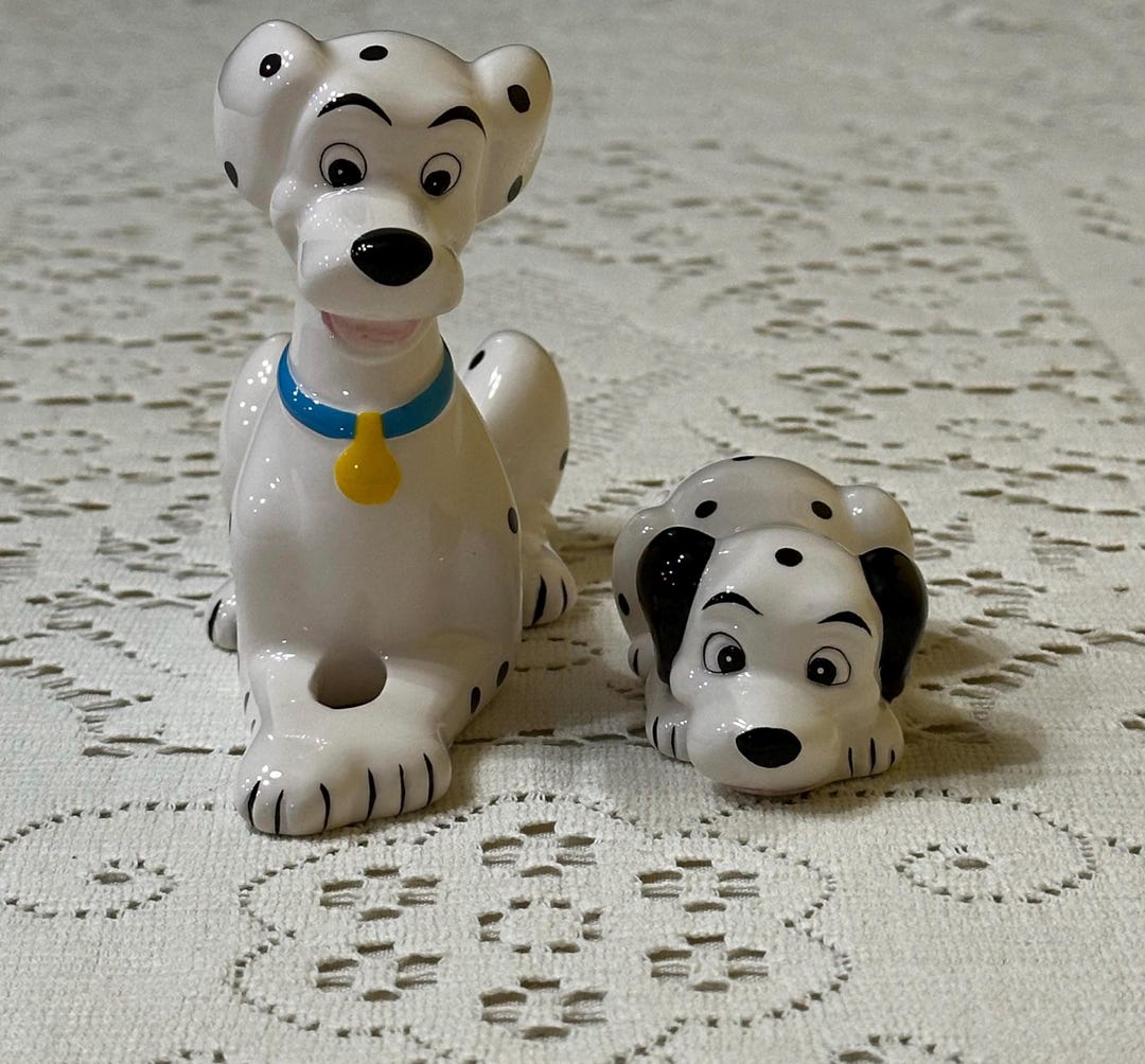Disney’s Pongo and Puppy Figurines - 101 Dalmatians Blue and Yellow Collar - Etsy