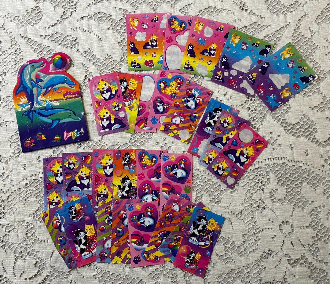 VTG Lisa Frank Lot of 27 NEW & Used Cat Sticker Sheets + Dancing ...