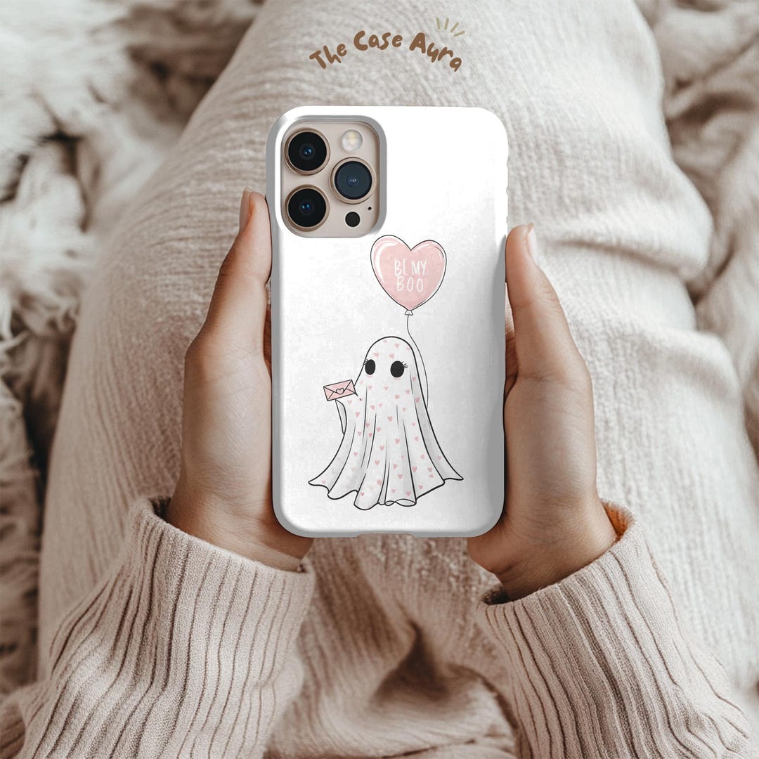 Be My Boo Valentine Ghost Phone Case for iPhone 16 Pro Max Plus 15 14 ...
