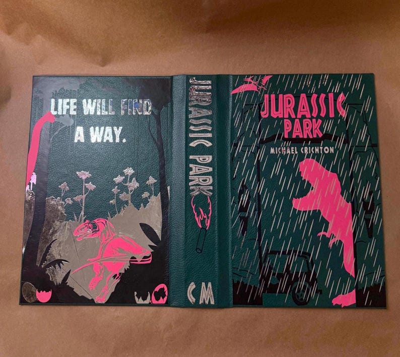 Jurassic Park Series by Michael Crichton - Jurassic Park & the Lost World - Handmade Hardcover ...