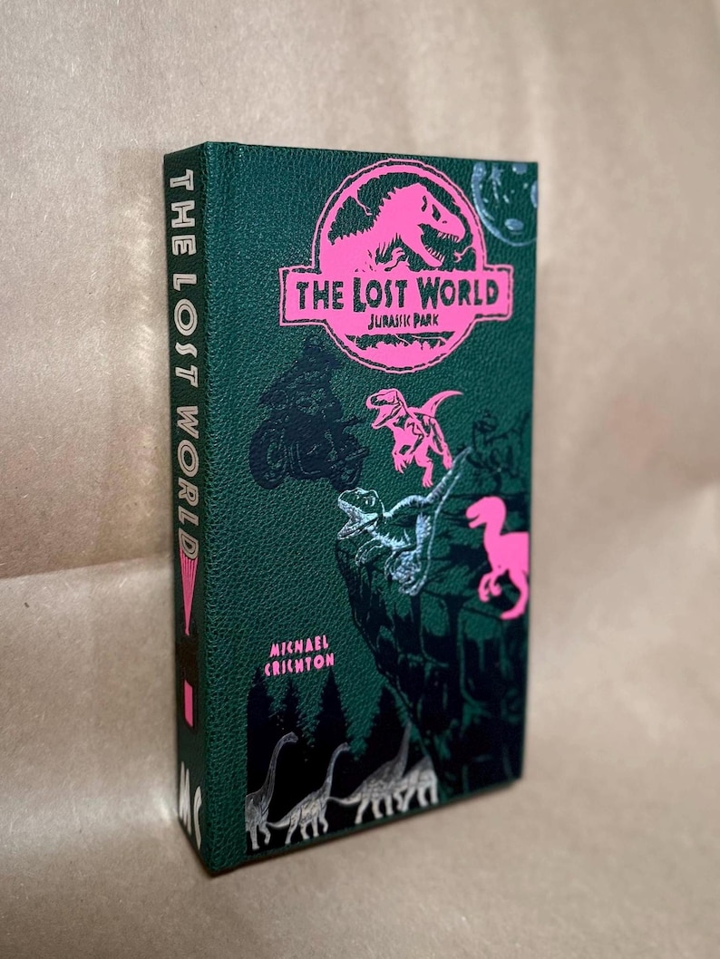 Jurassic Park Series by Michael Crichton - Jurassic Park & the Lost World - Handmade Hardcover ...
