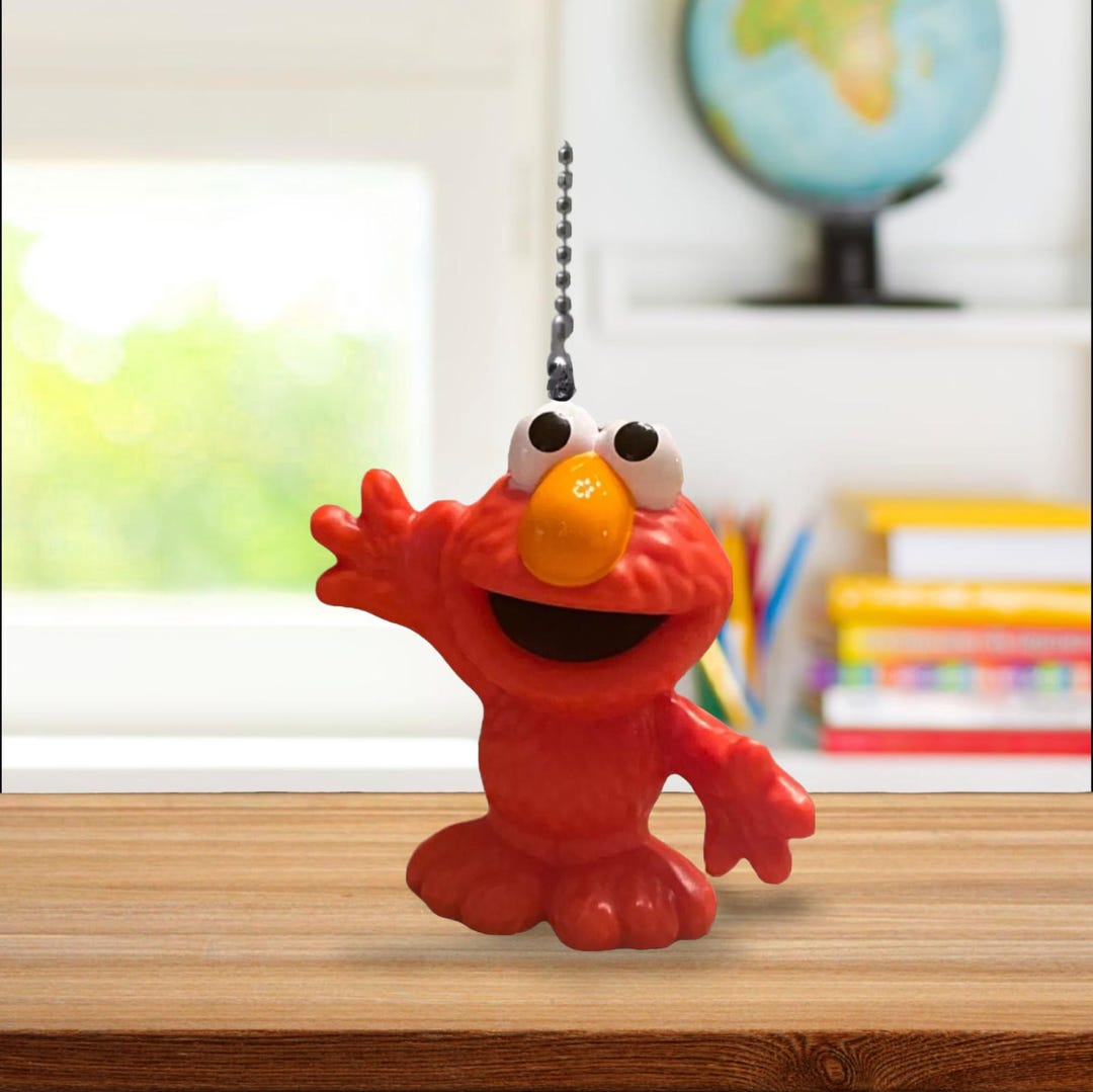 Elmo PVC Fan Lamp Light Pull Chain Figure Figurine Charm Ornament New ...