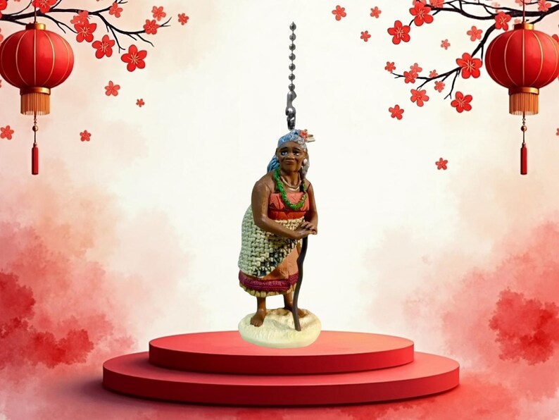 Moana Grandma Tala Light Lamp Fan Pull Chain PVC Figure Figurine Mother ...