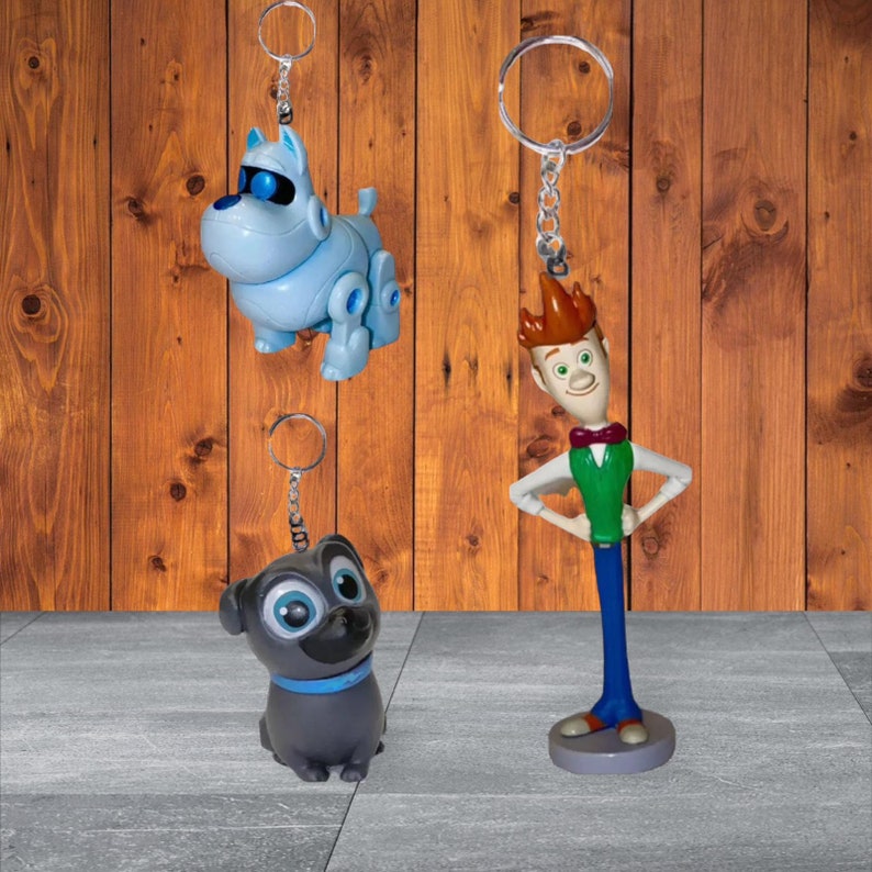 Puppy Pals Dog Bingo ARF & Bob Keychain Dangler Ornament Pvc Figure ...