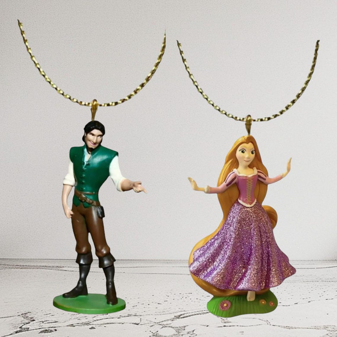 Princess Rapunzel Tangled Dance & Flynn Rider Ornament PVC Figure ...