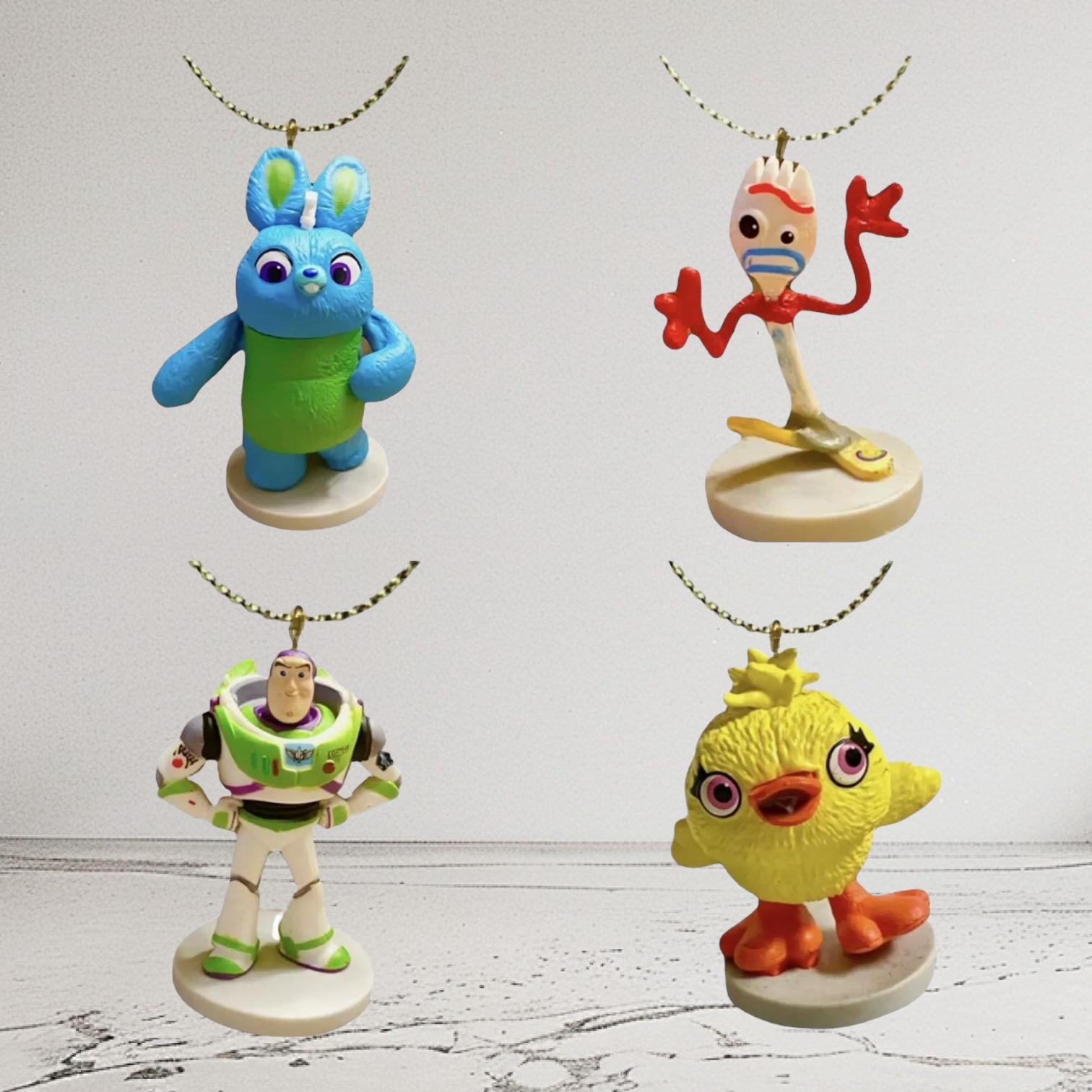 Toy Story Forky Fork Ducky Bunny Buzz Lightyear 4 Ornament Figure Charm ...