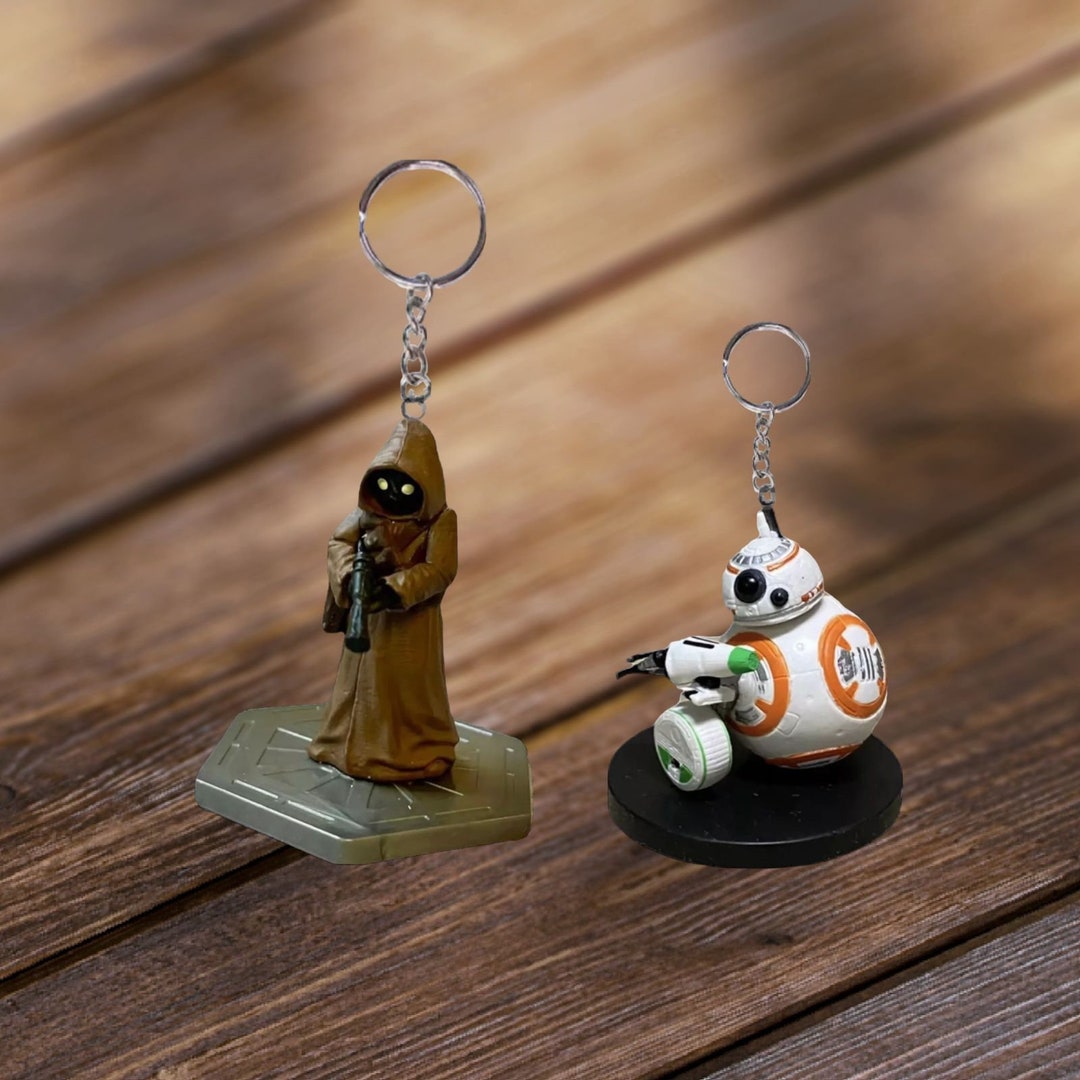 Star Wars Jawa & BB8 Key Ring Keychain Ornament Figure Pvc Charm ...