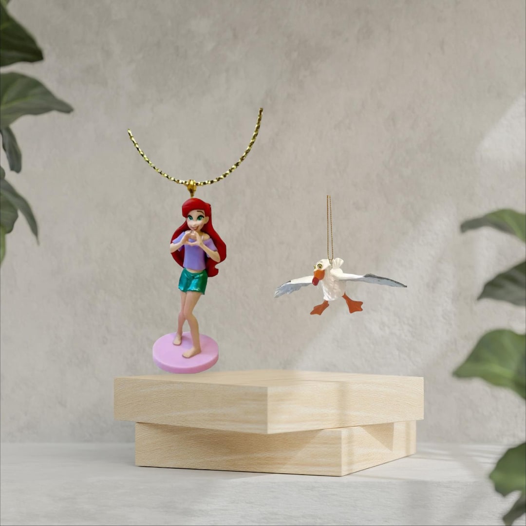 Princess Ariel Sports Active & Scuttle PVC Ornament Charm Figure Little ...