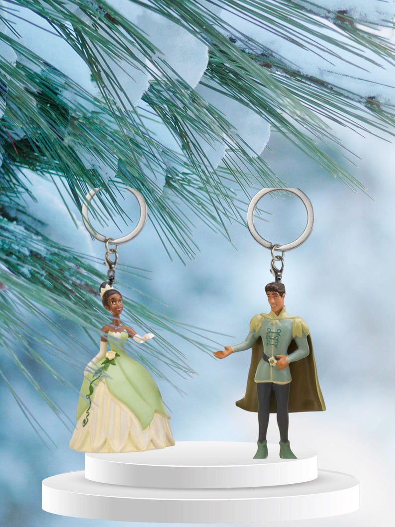 Princess Tiana & Prince Naveen Human Key Ring Keychain Ornament PVC ...
