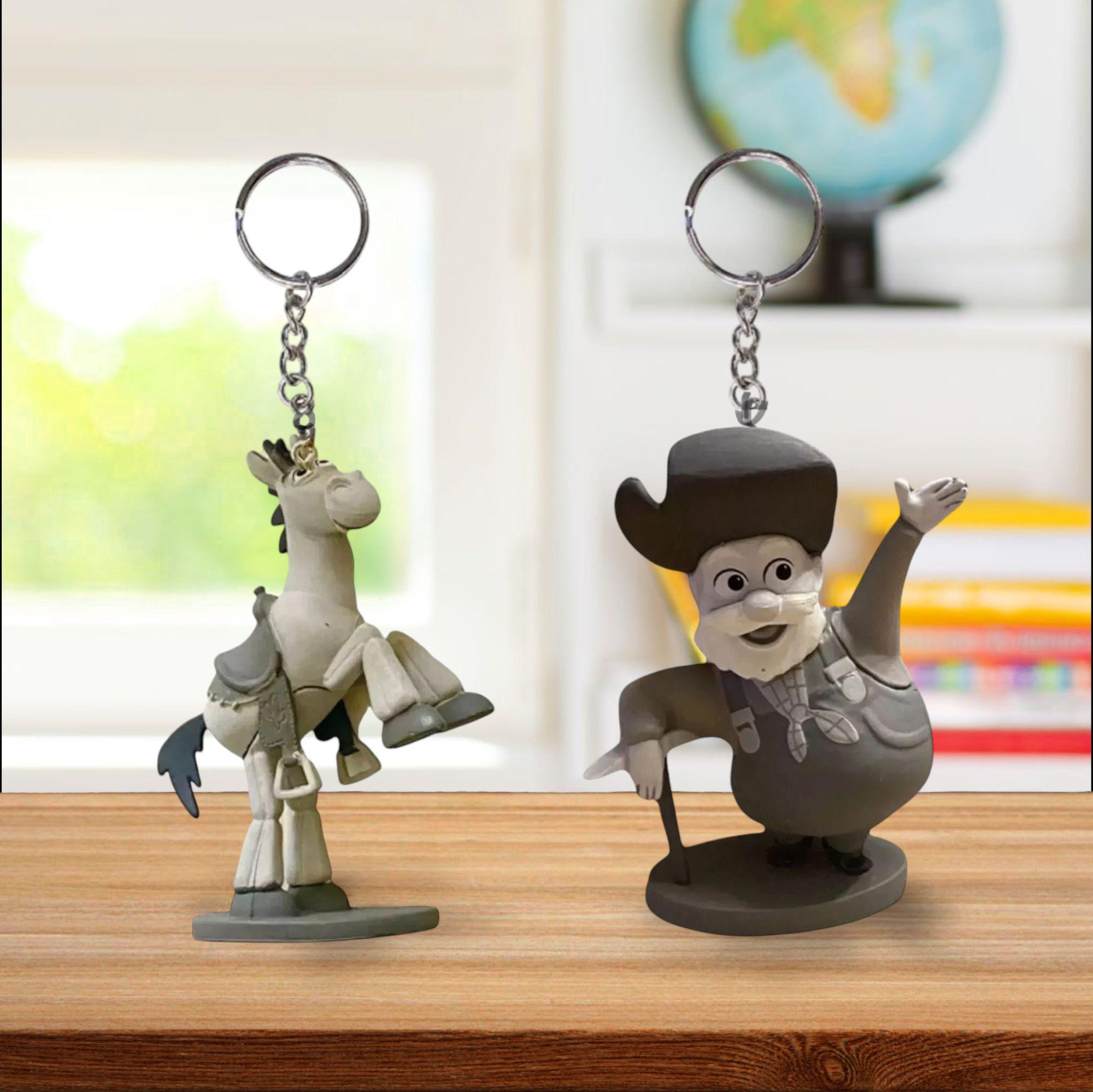 Toy Story Stinky Pete & Bullseye Key Ring Keychain PVC Legacy Ornament ...