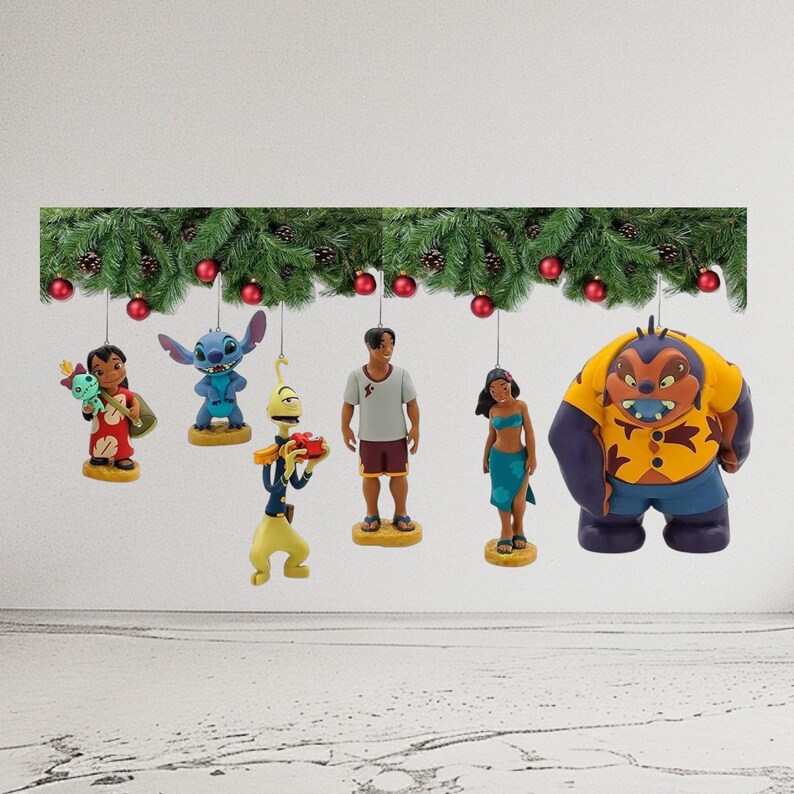 Lilo & Stitch Ornament 6pc Lilo Stitch Jumba Jookiba Agent Pleakley ...