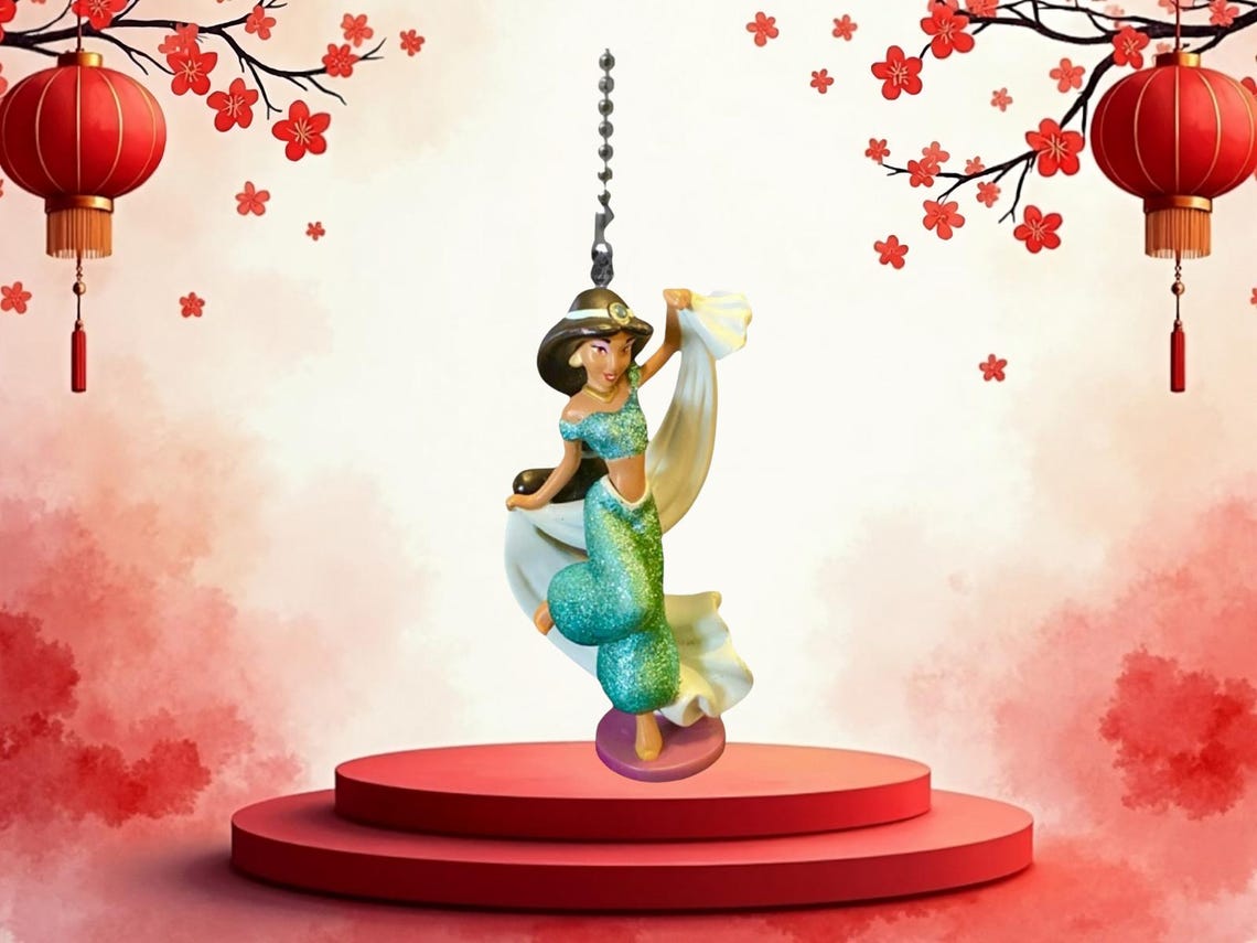 Princess Jasmine Dance Pvc Fan Lamp Light Pull Chain Figure Aladdin ...