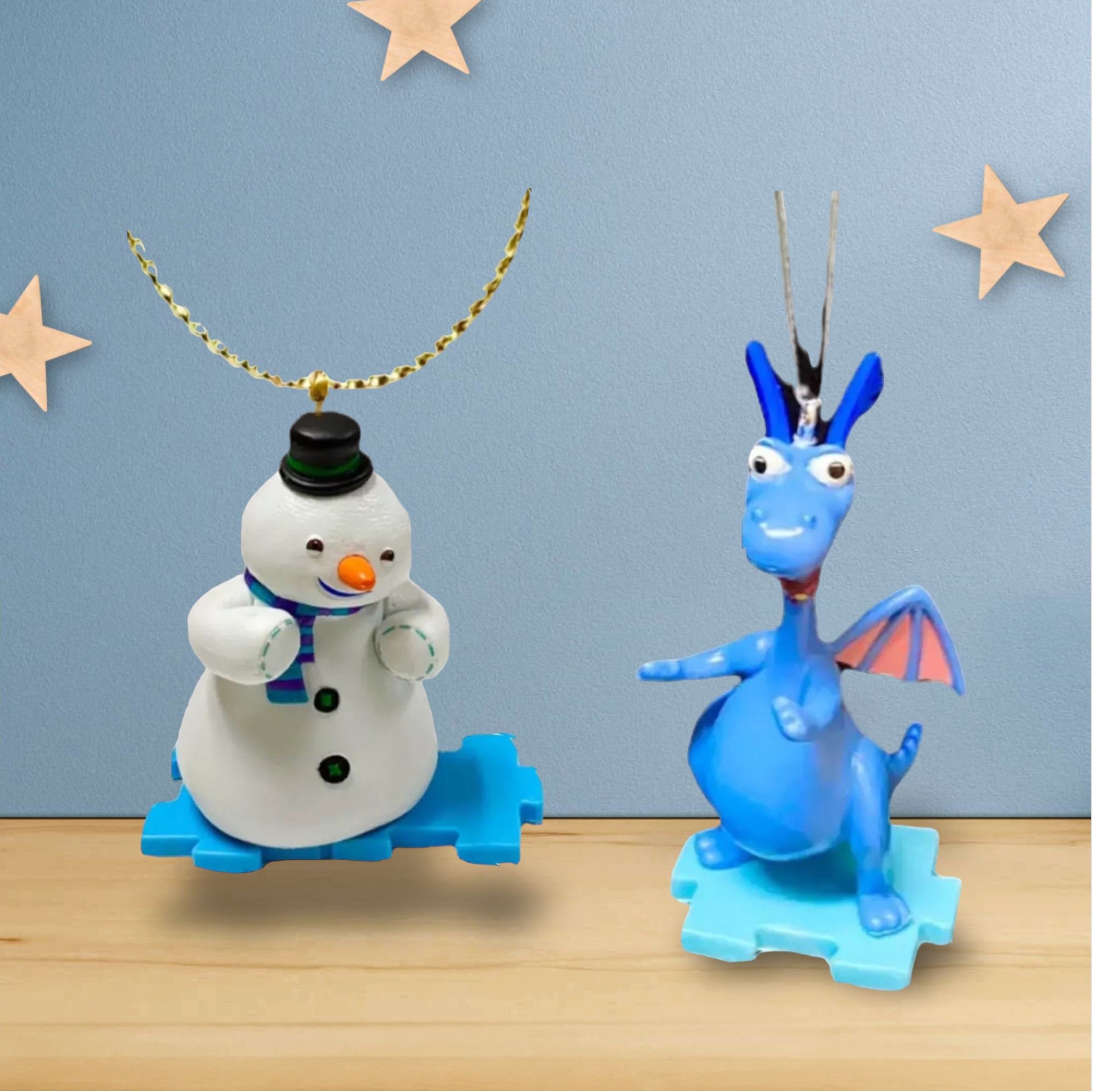 Chilly Snowman & Stuffy Dragon PVC Ornament Figure Doc Mcstuffins ...