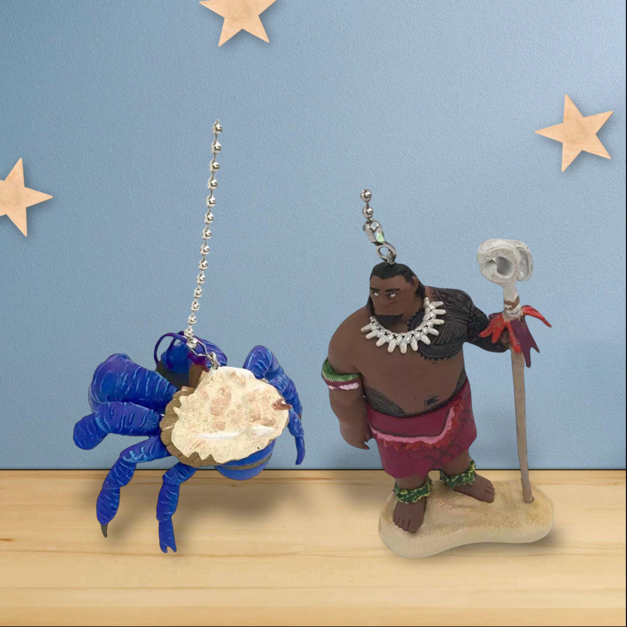 Chief Tui Moana Dad & Tamatoa Crab Fan Lamp Pull Chain Figure PVC ...
