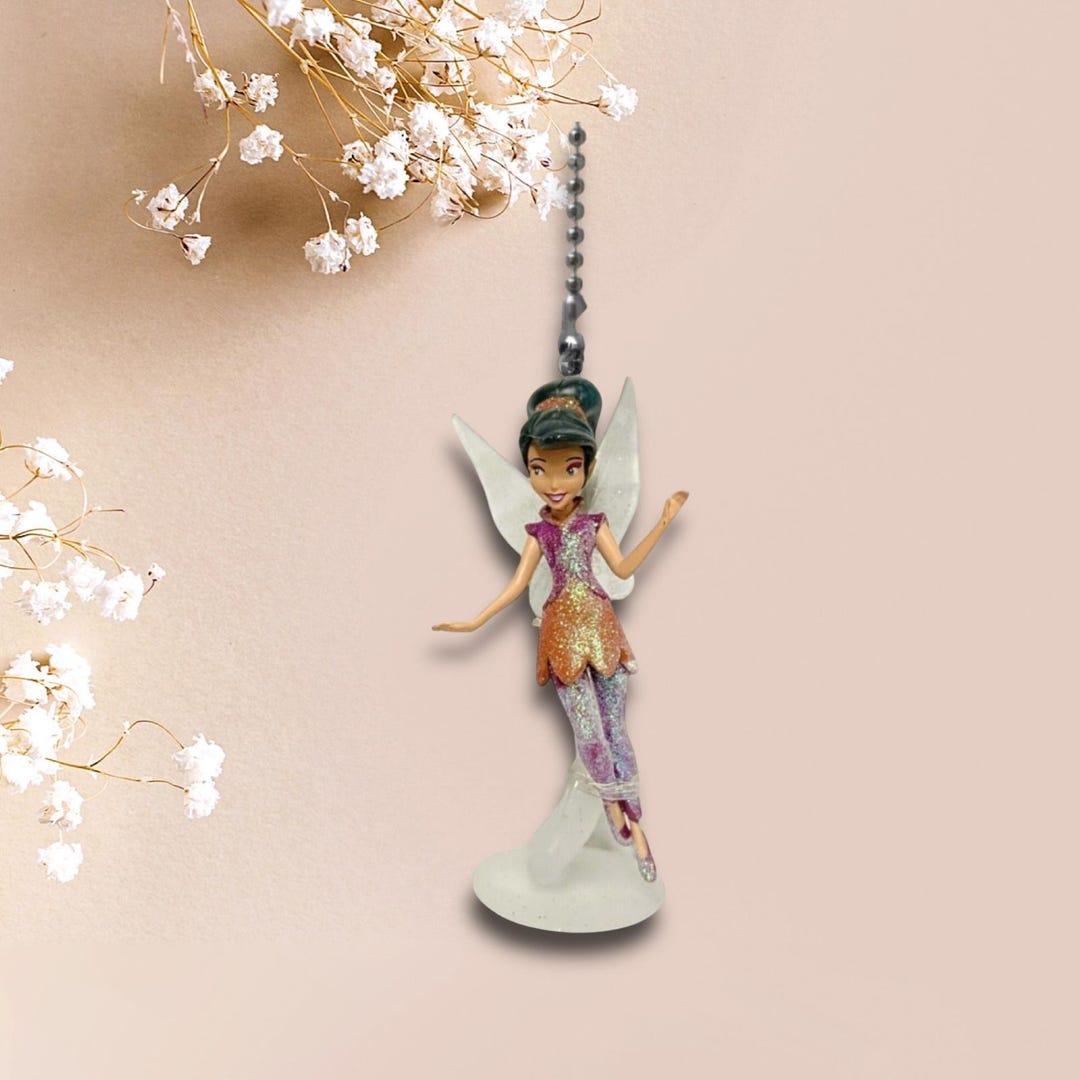 Fairies Vidia Fan Lamp Light Pull Chain PVC Figure Figurine Flying Rare ...