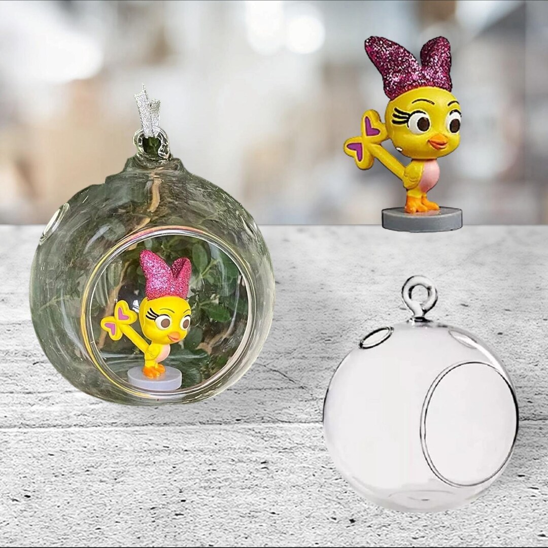 Cuckoo Loca Yellow Bird PVC Figure in Globe 4” Ornament 2pc Detachable ...