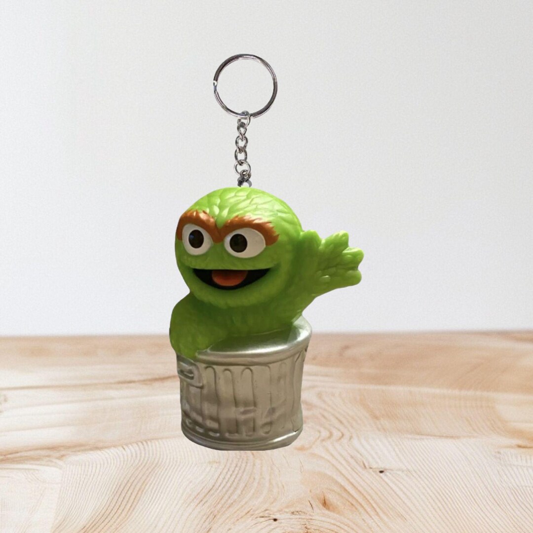 Oscar the Grouch PVC Key Ring Keychain Figure Figurine Charm Elmo Show ...